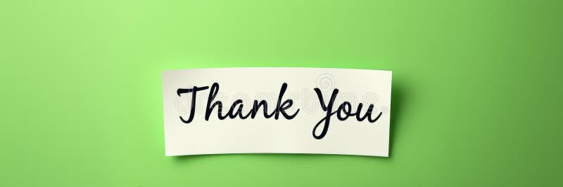 Bright Green Background with a Handwritten Thank You Note Emphasizing ...