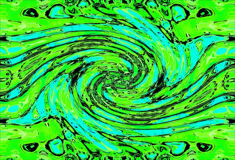 BRIGHT GREEN and BLUE SWIRL with BLACK Stock Illustration ...
