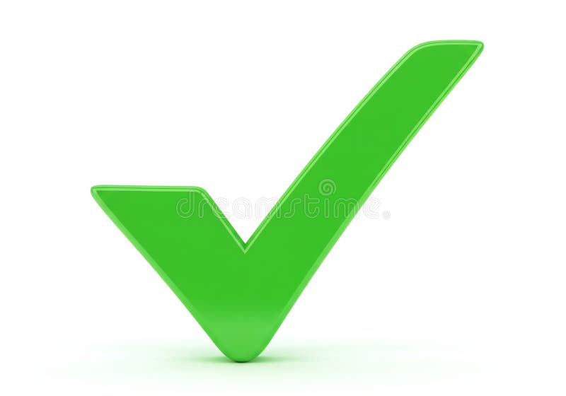 Green check mark 3D render stock illustration. Illustration of business ...