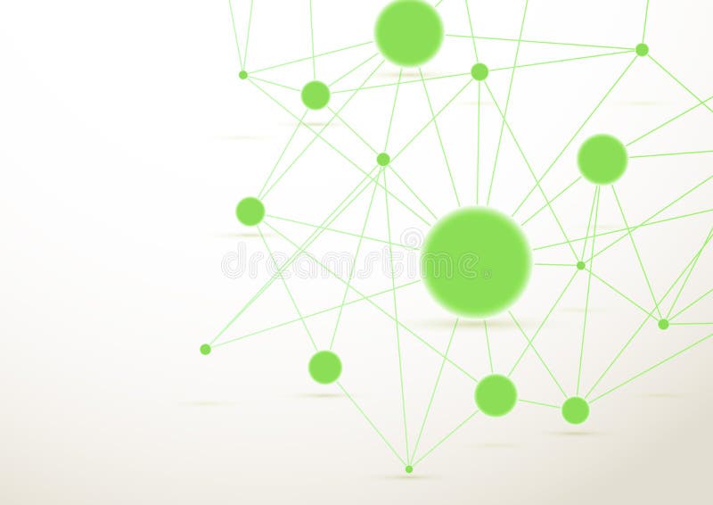 Bright Green Connected Dots Background Stock Vector - Illustration of ...