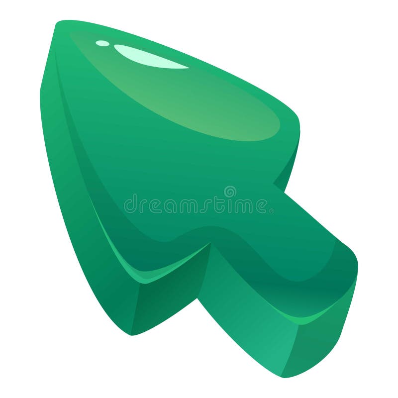 Green Cursor Pointing Up Right Direction 3d Stock Vector - Illustration ...
