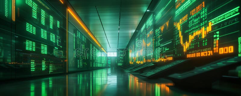 Exploring the Futuristic Design of a Digital Finance Hub with Glowing ...