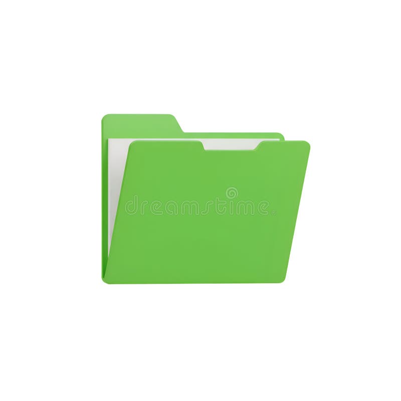 Bright Green Digital File Folder Icon Isolated on Black Background Data ...