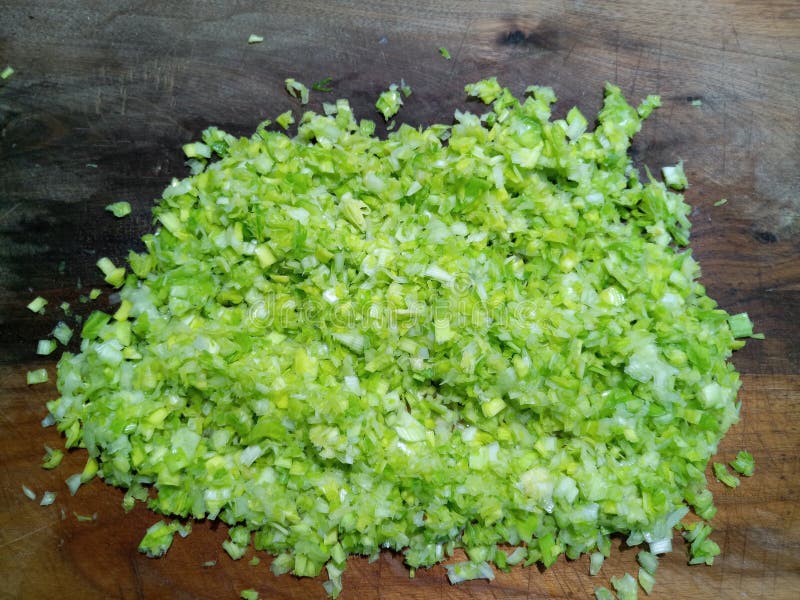 Bright Green Finely Chopped Celery Stock Image - Image of bright, clean ...