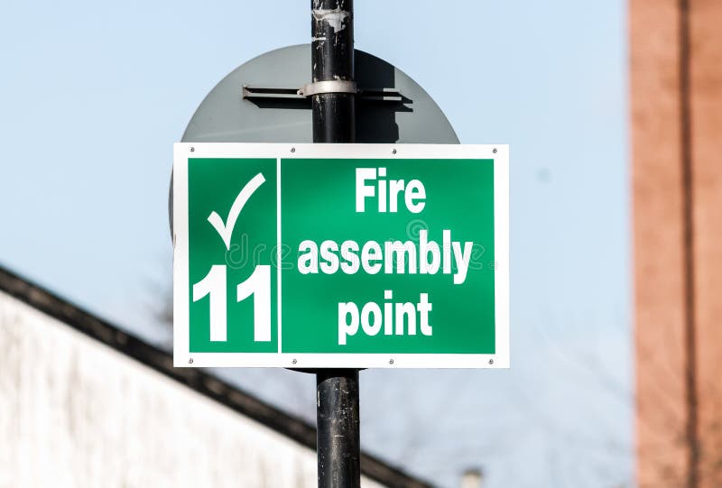 Fire Assembly Point stock image. Image of numbers, fire - 109994269