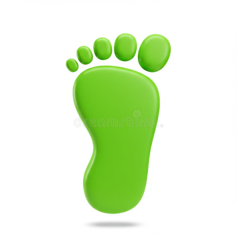 Bright Green Footprint on White Background Stock Illustration ...