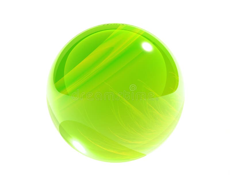 Bright Green Abstract Waves in the Glass Sphere Stock Illustration ...