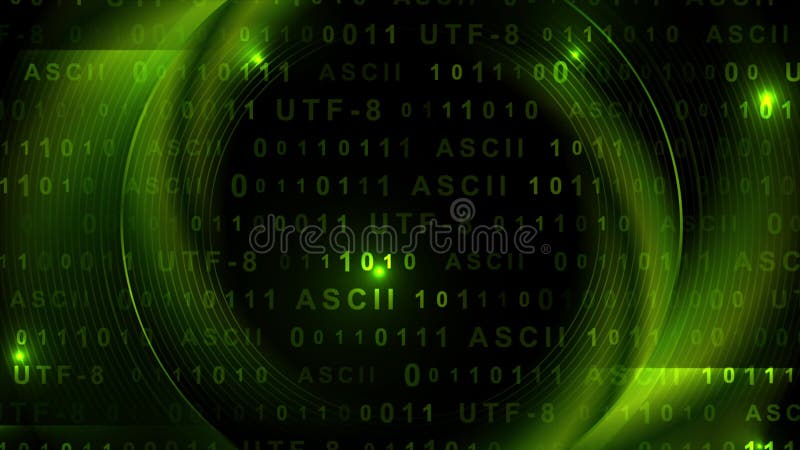 Bright Green Glowing Tech Motion Background with Binary Code Numbers Stock Video - Video of ...