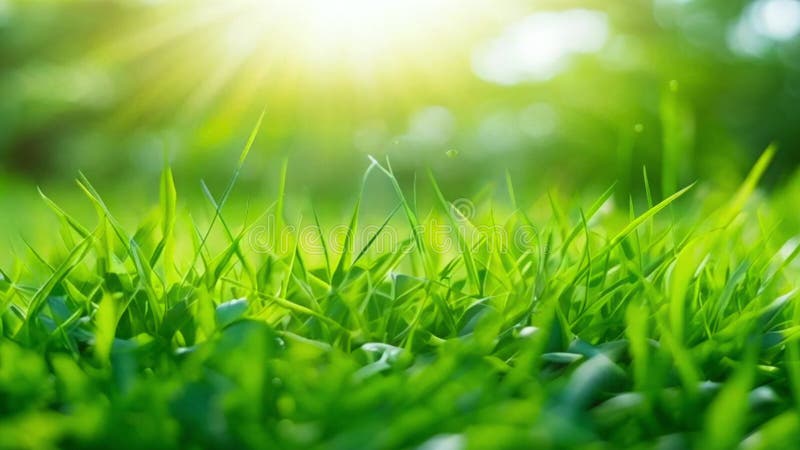 Bright Green Grass Close-up and Sun Rays. Stock Video - Video of wind ...
