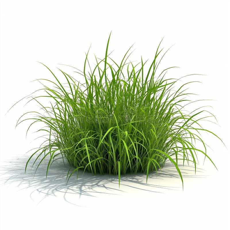 Bright Green Grass Mound with Vibrant Blades and Soft Shadows on a ...