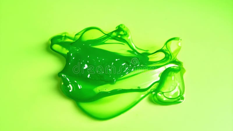 Bright Green Ink Pooling into a Soft Rounded Shape. Green Screen ...