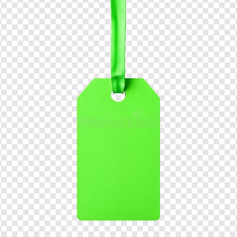Bright Green Label Tag on Transparent Background Stock Photo ...