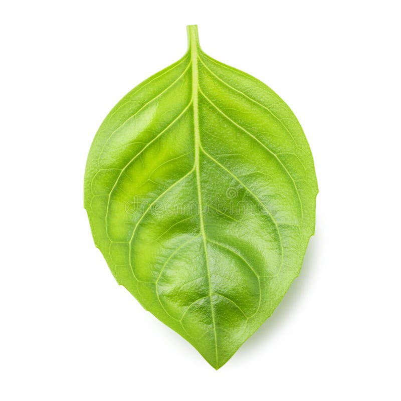 Bright Green Leaf with a Smooth, Glossy Texture, Likely from Ocimum ...
