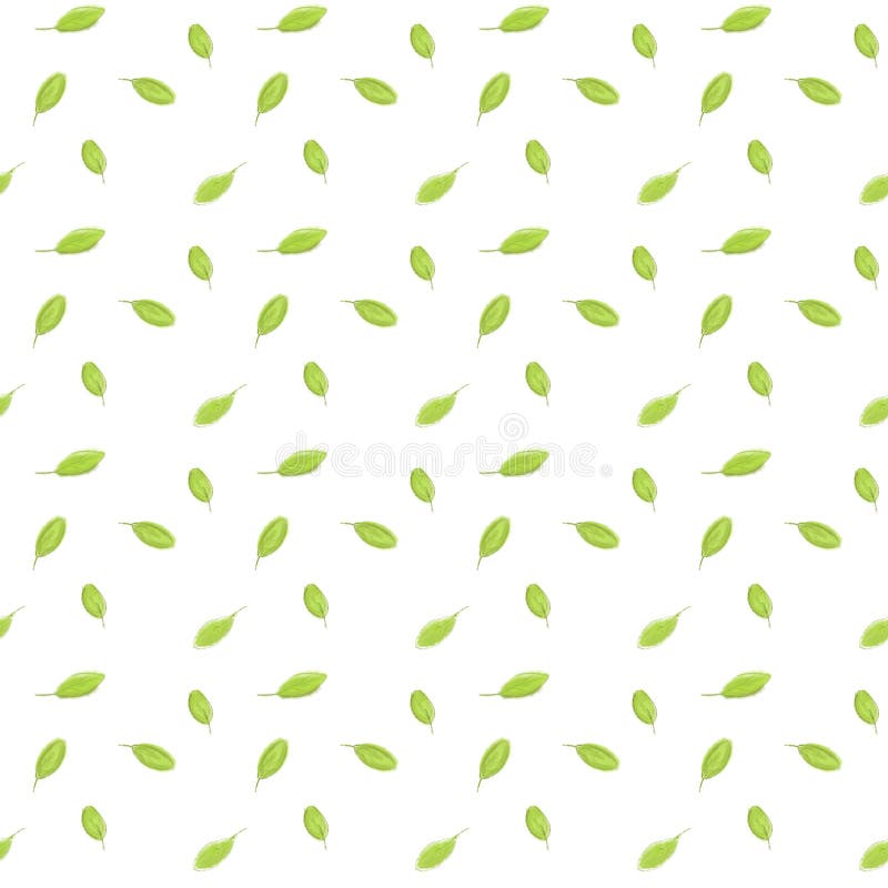Bright Green Leaves are Falling Down. Seamless Raster Pattern. Stock ...