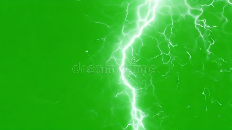Bright Green Lightning Flash Pulses Against the Verdant Backdrop. Green ...