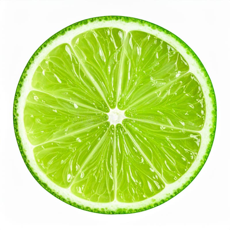 Bright Green Lime Slice on White Background Stock Illustration ...