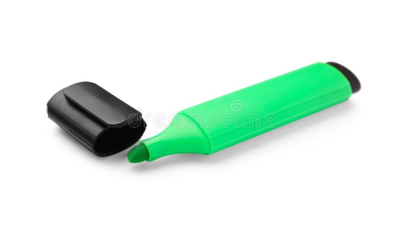 Bright Green Marker Isolated on White. Office Stationery Stock Photo ...
