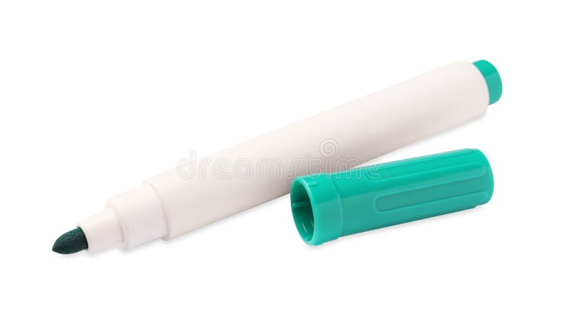 Bright Green Marker Isolated on White. School Stationery Stock Photo ...
