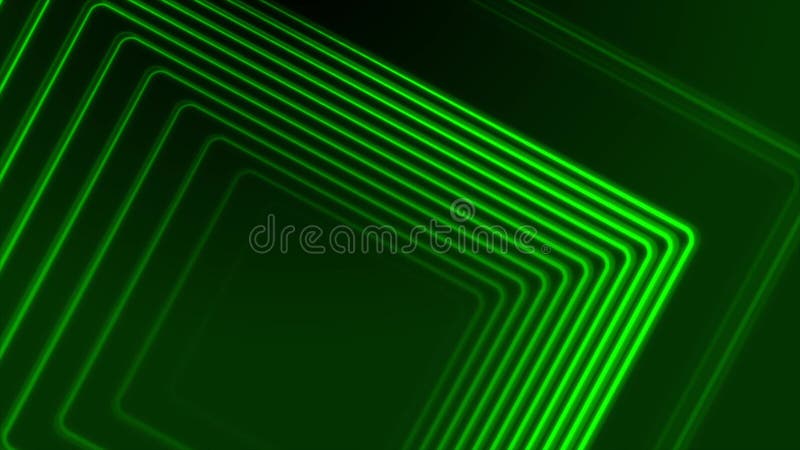 Bright Green Neon Linear Square Abstract Technology Motion Background ...