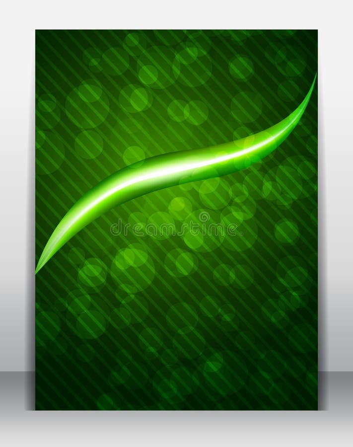 Green Wave Tri-fold Brochure Stock Vector - Illustration of elegant ...