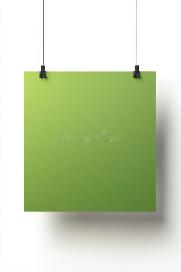 Bright Green Poster Board Hanging on a Wall in a Minimalist Setting ...