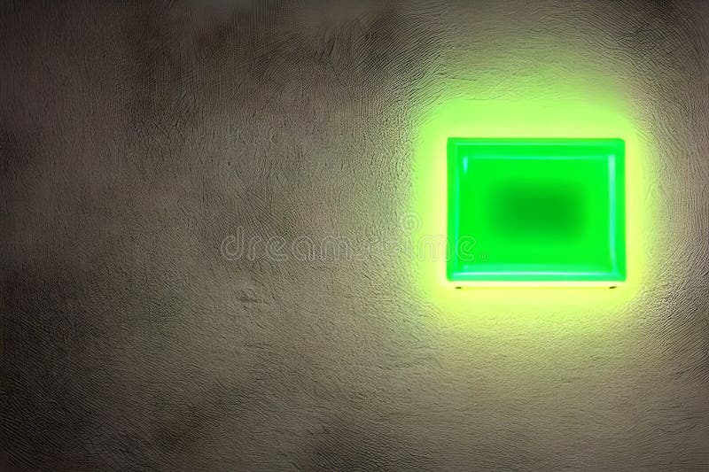 Bright Green Rectangle Neon at the Wall Backdrop and Background Stock ...