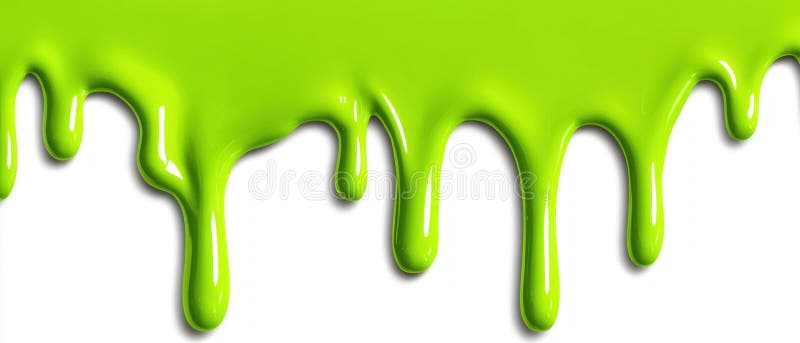 Bright Green Slime Dripping Isolated on White Stock Illustration ...