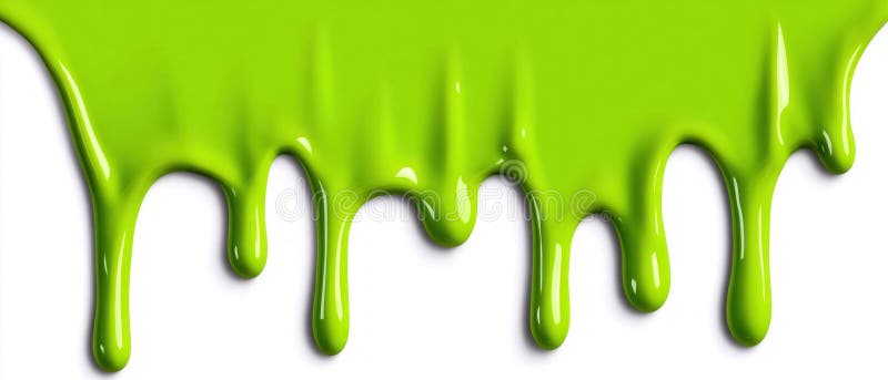 Bright Green Slime Dripping Isolated on White Stock Illustration ...