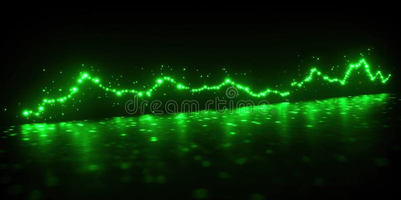 Bright Green Sound Wave Visualizing Music and Rhythm in a Dark ...