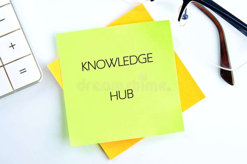 A Bright Green Sticky Note Labeled KNOWLEDGE HUB Sits Prominently on a ...