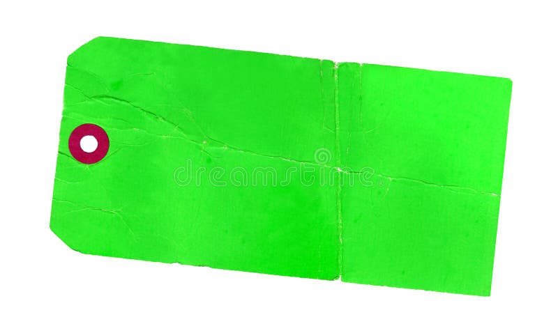 Bright Green Tag stock photo. Image of hole, bent, textured - 4999874