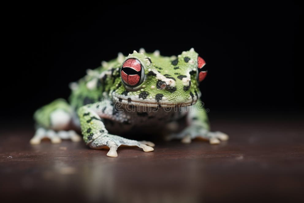 Bright Green Toad Contrasting with Dark Shadows Stock Illustration ...