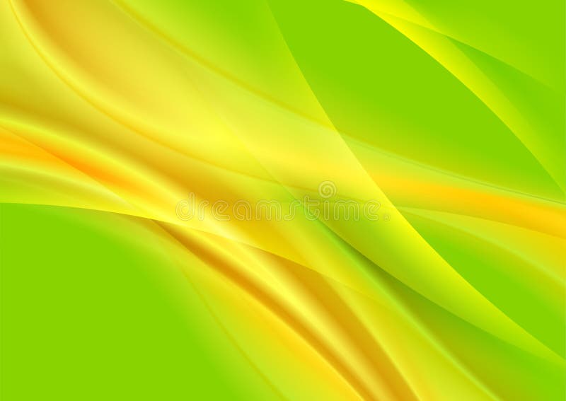 Bright Green Yellow Smooth Waves Abstract Elegant Background Stock ...