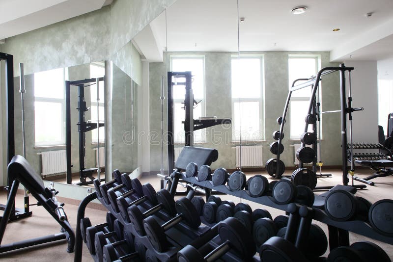 Bright Gym with a Lot of Windows Stock Image - Image of health ...