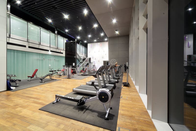 Bright Gym with a Lot of Windows Stock Image - Image of health ...