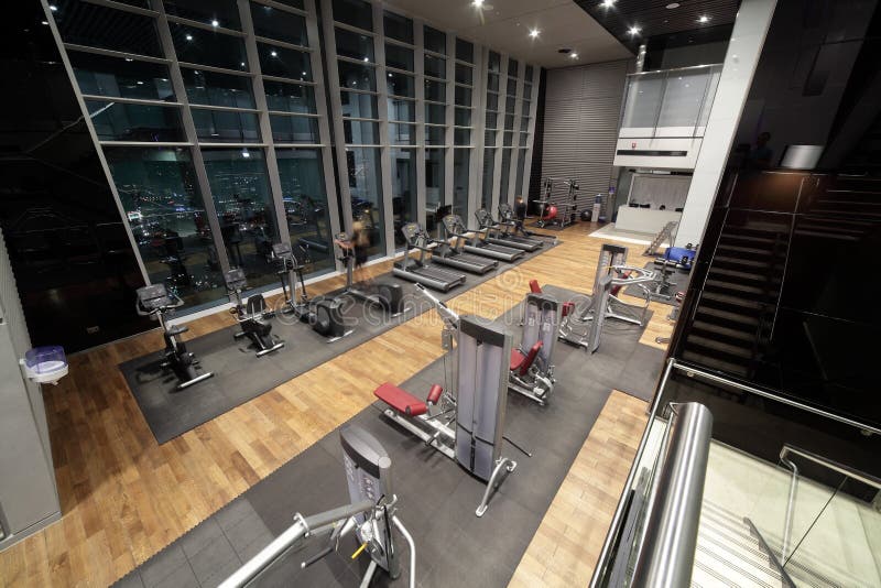 Bright Gym with a Lot of Windows Stock Image - Image of group, european ...