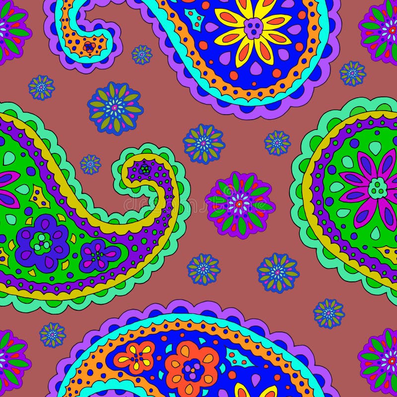 Bright Hand-drawn Ornament with Unusual Patterns in Cartoon Style ...