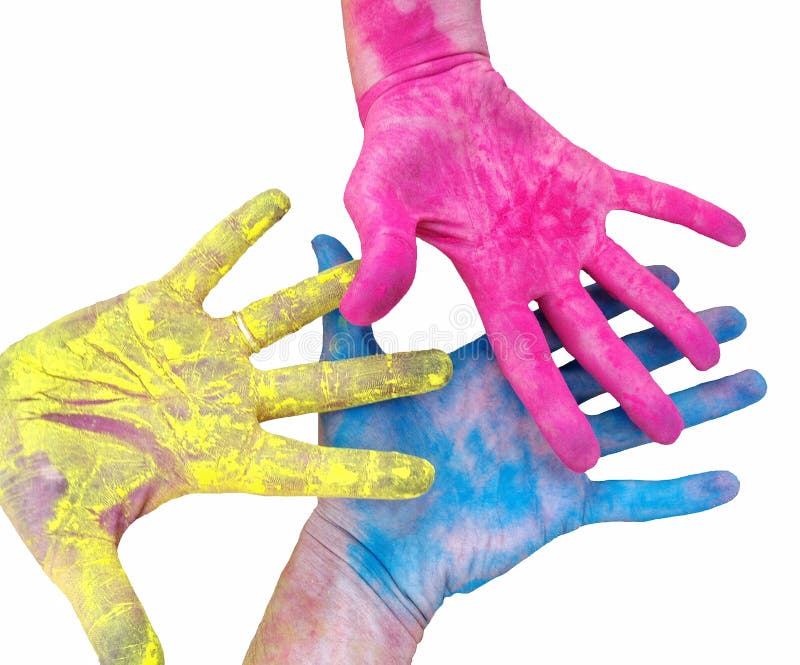 Bright Hands. Different Colors Stock Image - Image of bright, holiday ...