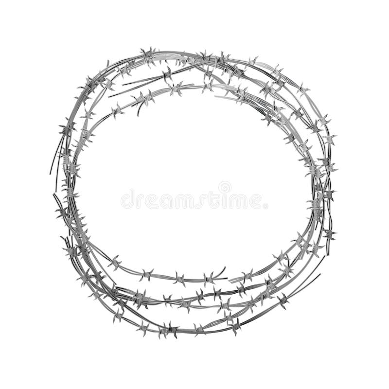 Bright Hank of Metal Barbed Wire on White Stock Vector - Illustration ...