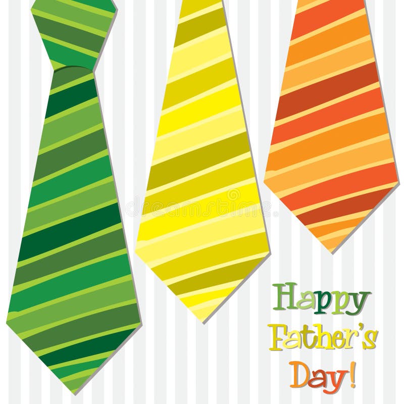 Happy Father`s Day Neck Tie Card Stock Vector - Illustration of ...