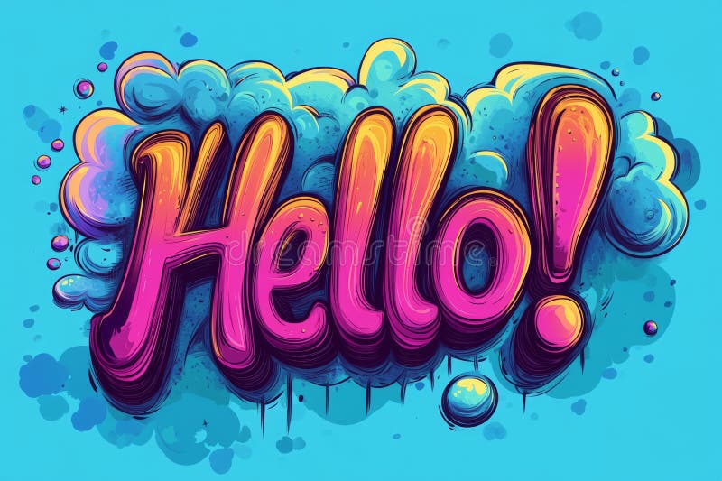 A Bright and Happy Greeting with Bubbles Over a Blue Background ...