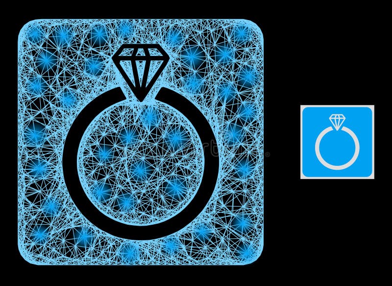 Bright Hatched Mesh Diamond Ring with Light Spots Stock Image - Image ...