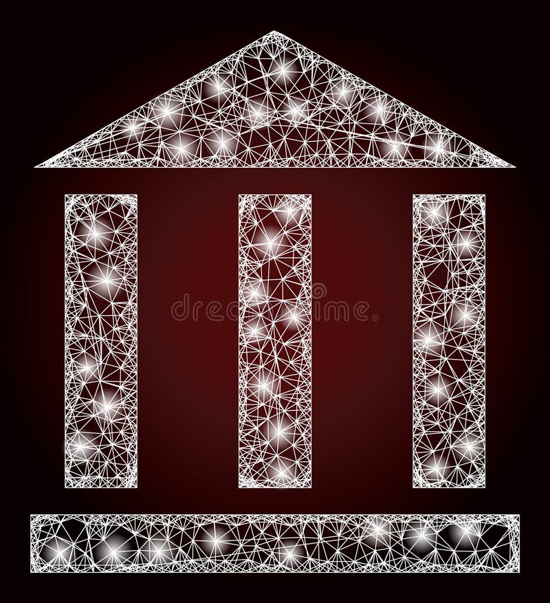 Bright Hatched Mesh Library Building with Lightspots Stock Vector ...