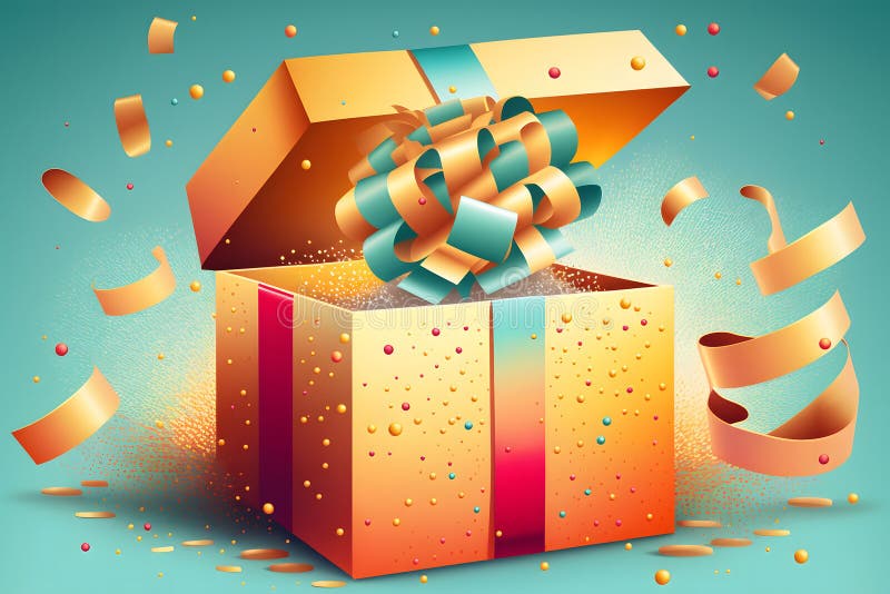 Bright Holiday Gift with a Splash of Confetti. Neural Network AI ...