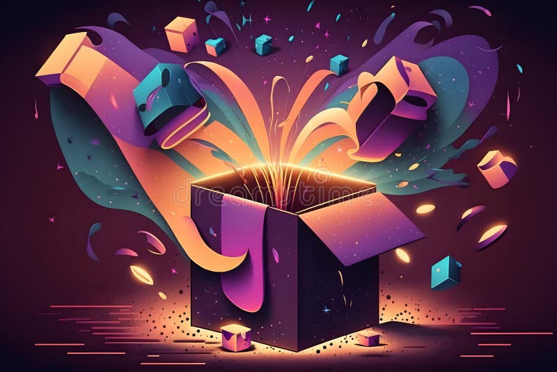 Bright Holiday Gift with a Splash of Confetti. Neural Network AI ...