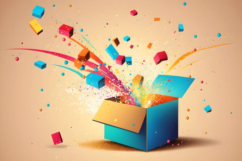 Bright Holiday Gift with a Splash of Confetti. Neural Network AI ...