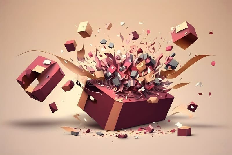 Bright Holiday Gift with a Splash of Confetti. Neural Network AI ...