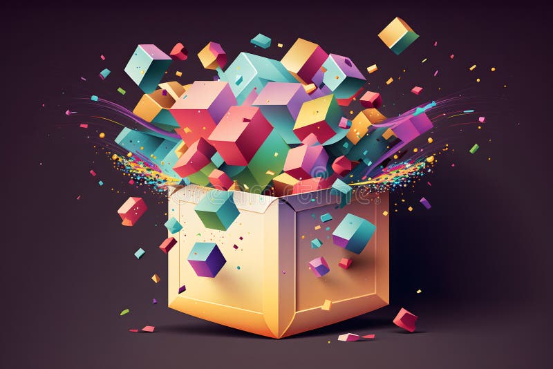 Bright Holiday Gift with a Splash of Confetti. Neural Network AI ...