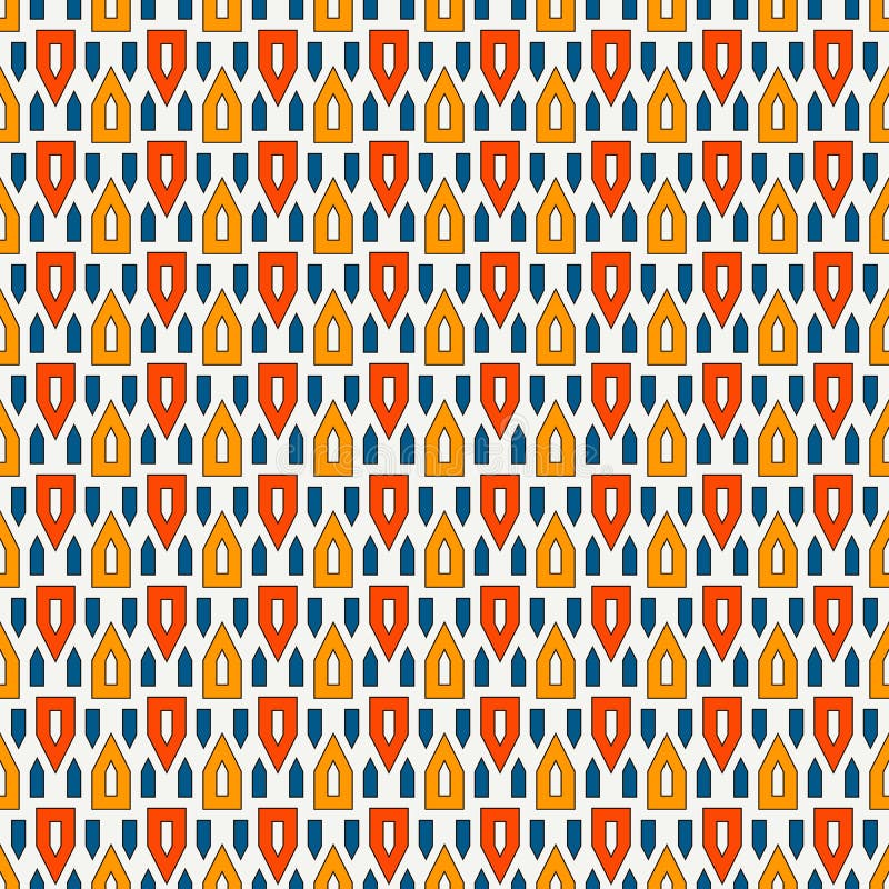 Bright Hollow and Solid Triangles on White Background. Repeated Figures ...