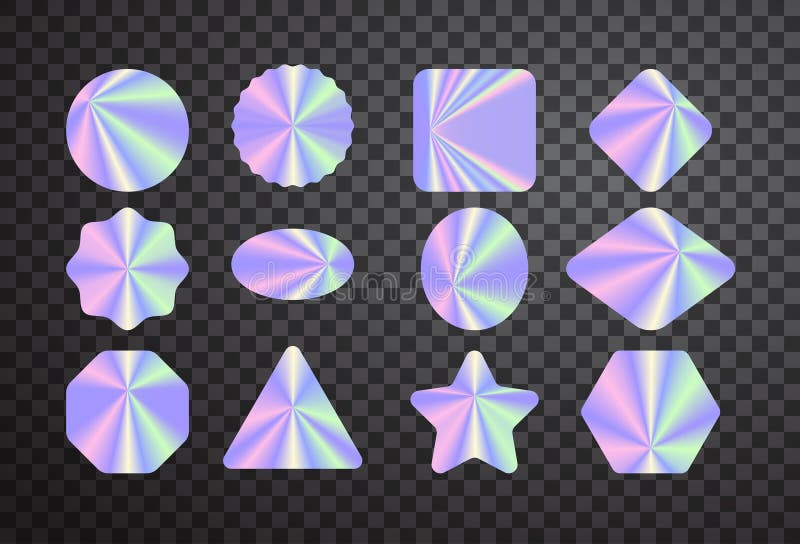 Bright Hologram Vector Stickers on Transparent Backdrop Stock Vector ... Bright Hologram Vector Stickers on Transparent Backdrop Stock Vector ...